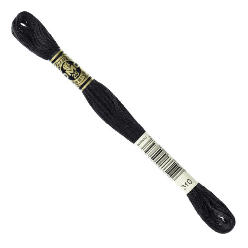 DMC Embroidery Floss - Black 310 - Felt Paper Scissors