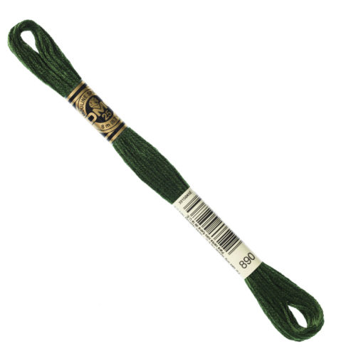 DMC Embroidery Floss - Ultra Dark Pistachio Green 890 - Felt Paper Scissors