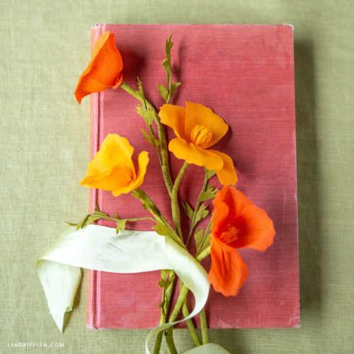 Crepe Paper California Poppy Commercial Use Pattern - Felt Paper Scissors