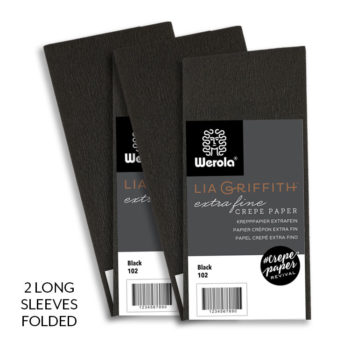 Black crepe paper for Felt Paper Scissors by Lia Griffith