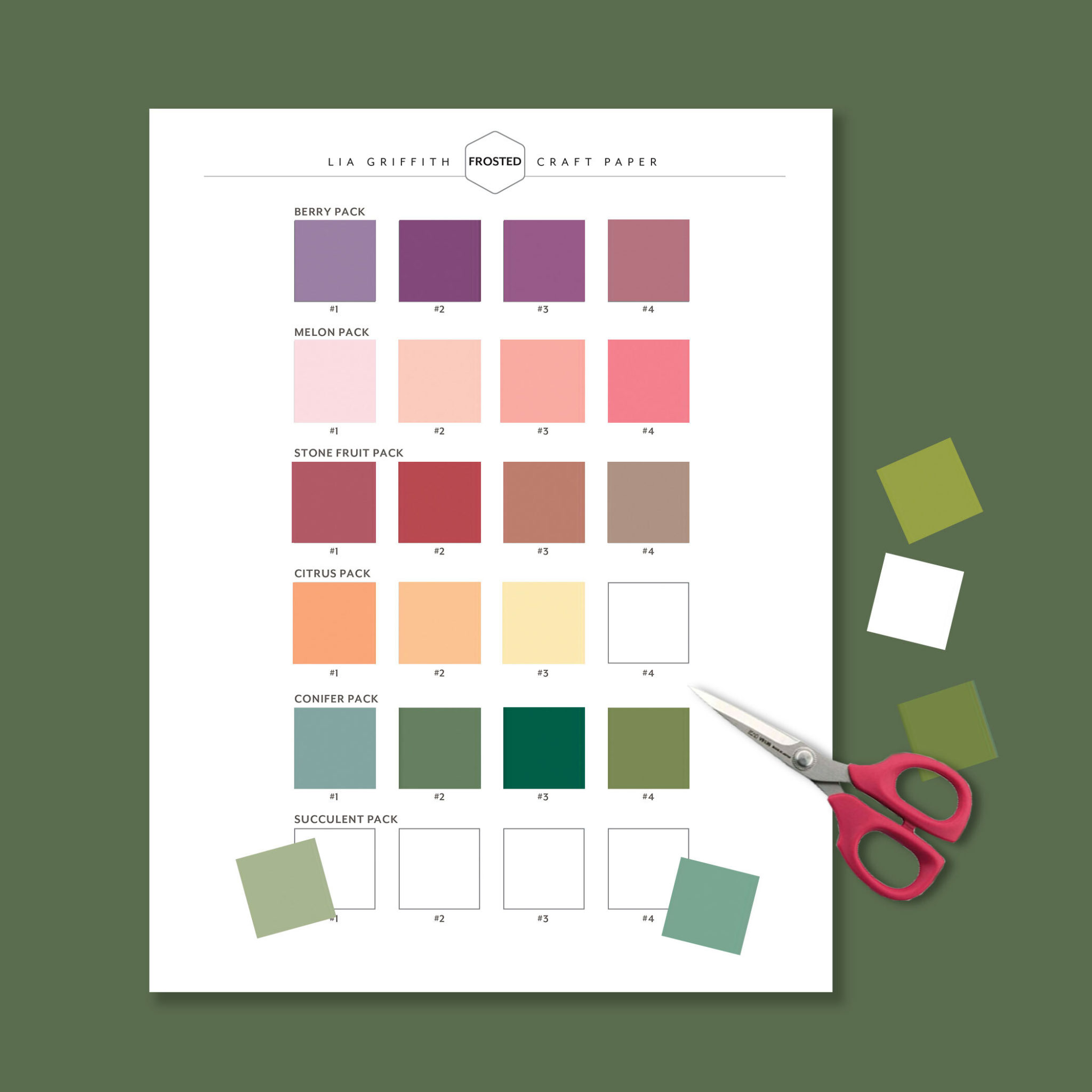 Craft paper – Conifer Pack by Lia Griffith: Felt Paper Scissors Shop
