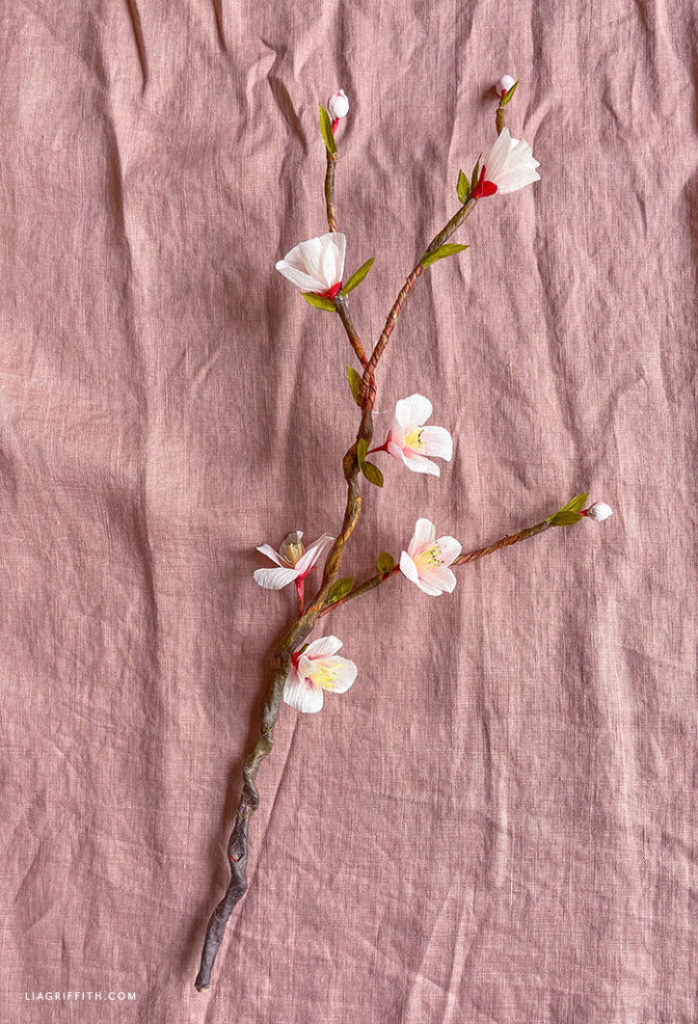 Crepe Paper Quince Branch Commercial Use Pattern - Felt Paper Scissors