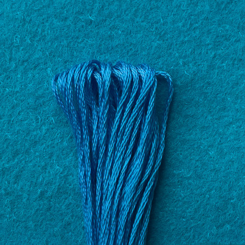 DMC Embroidery Floss - Electric Blue 3843 - Felt Paper Scissors