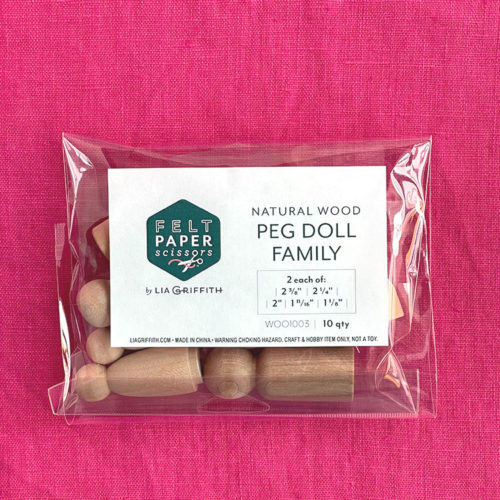 Natural Wood Peg Doll Family - Lia Griffith
