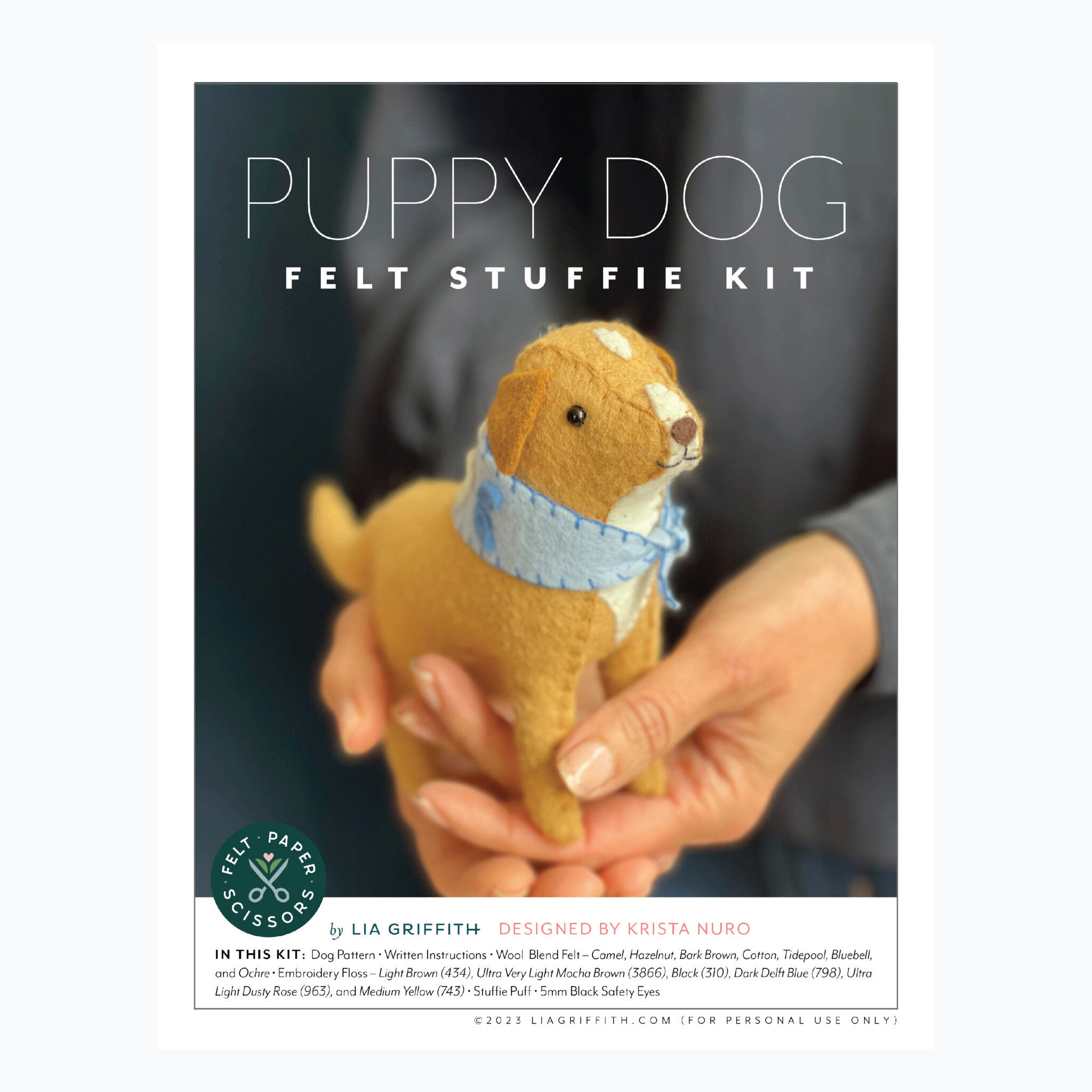 Felt Dog Craft Kit - Lia Griffith for Felt Paper Scissors Shop