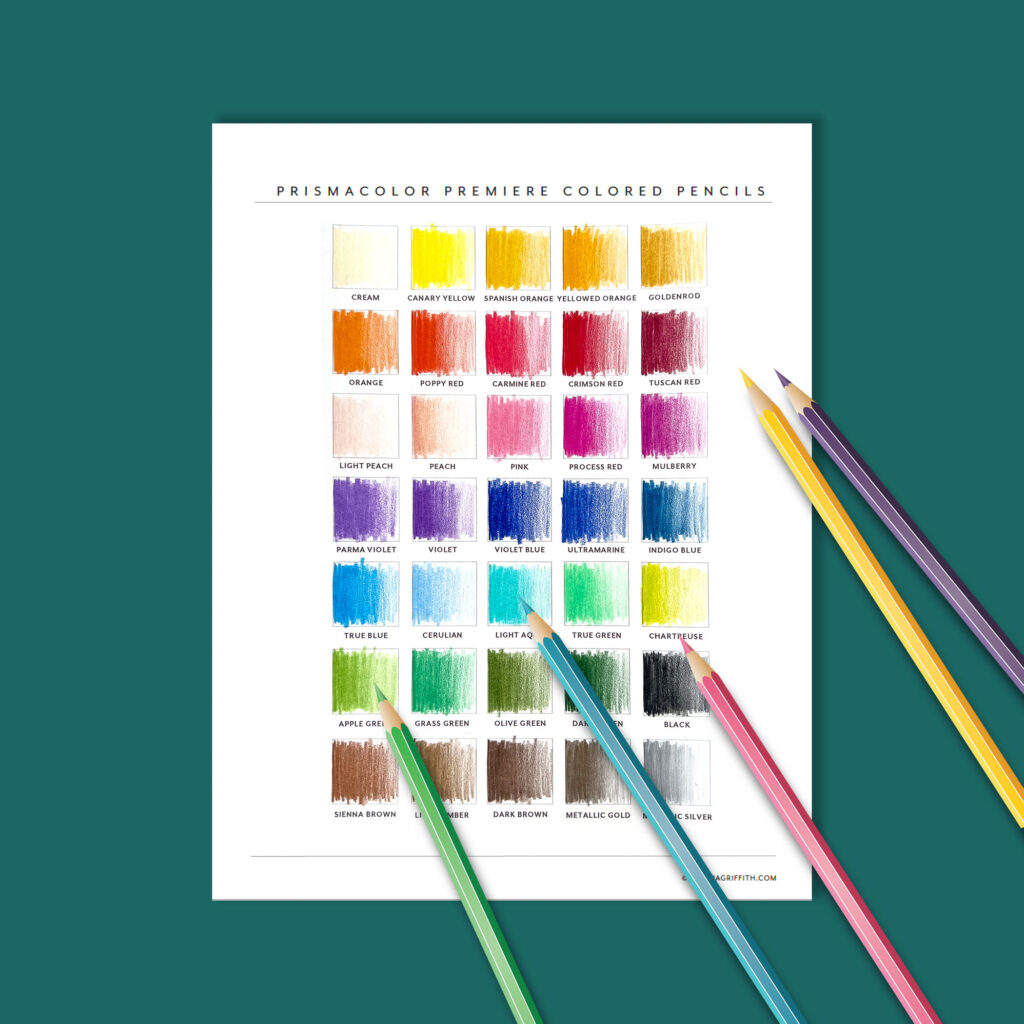 Colored Pencils Swatch Sheet (Free Download) - Felt Paper Scissors