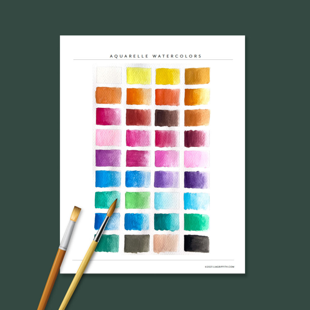 Watercolors Swatch Sheet (Free Download) - Felt Paper Scissors