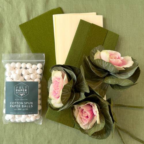 Crepe Paper Ornamental Cabbage - Member Make Bundle - Felt Paper Scissors