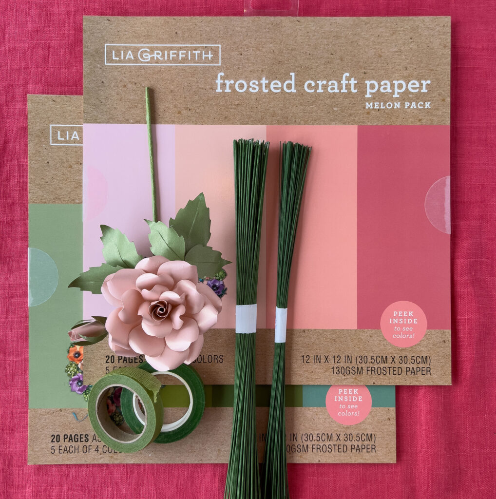 Galentine's Day Frosted Paper Rose - Materials Bundle - Felt Paper Scissors